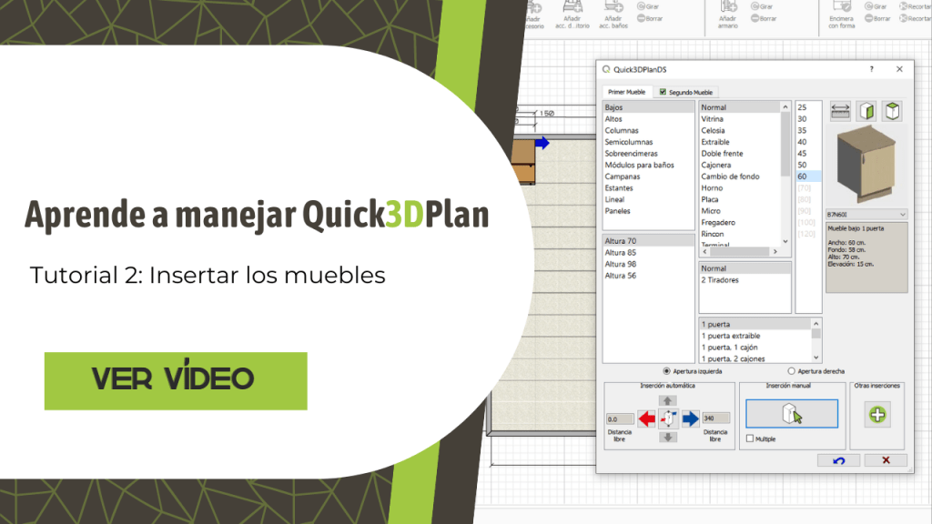 2. Insertar los muebles en Quick3DPlan. - Quick3DPlan