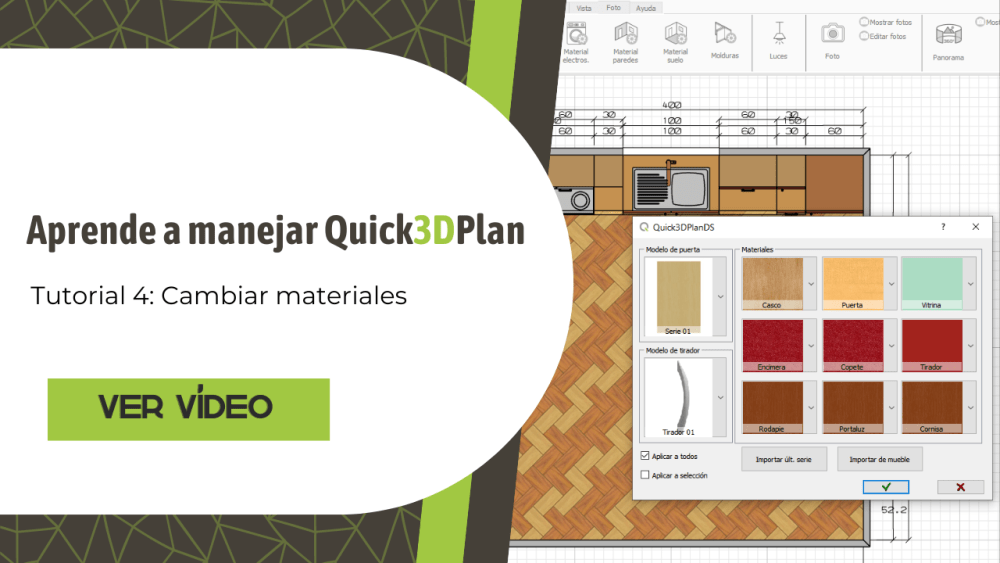 4. Cambiar materiales en Quick3DPlan. - Quick3DPlan