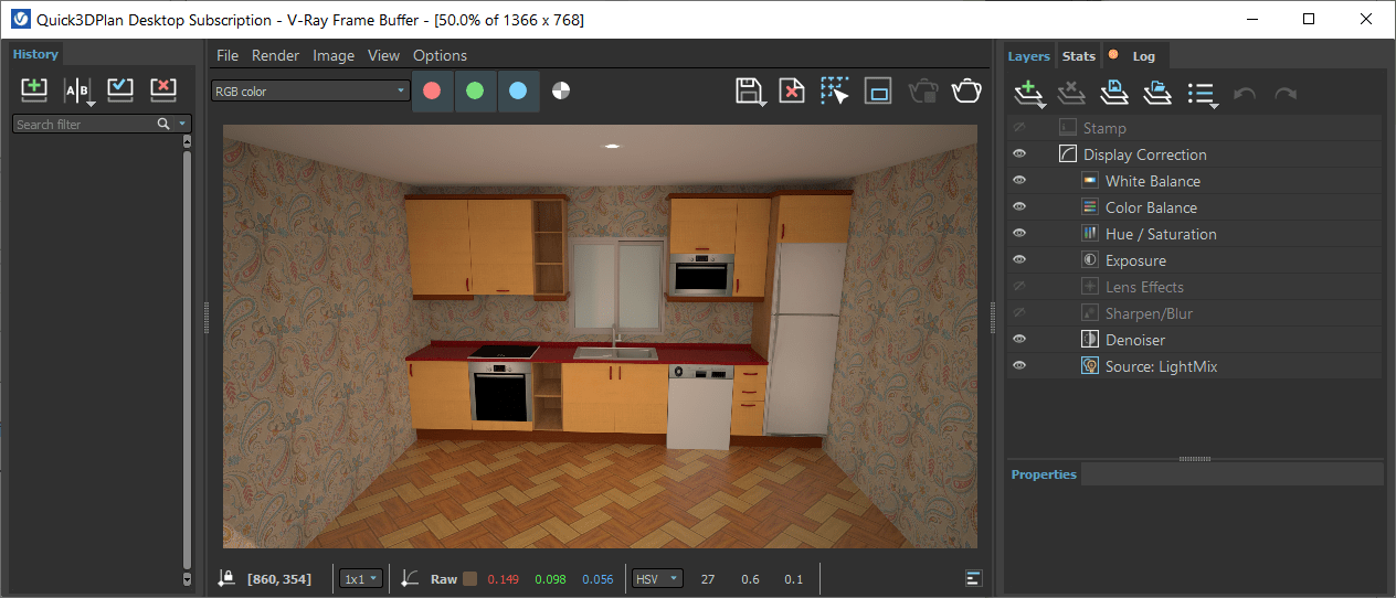 6. Luces y render en Quick3DPlan. - Quick3DPlan