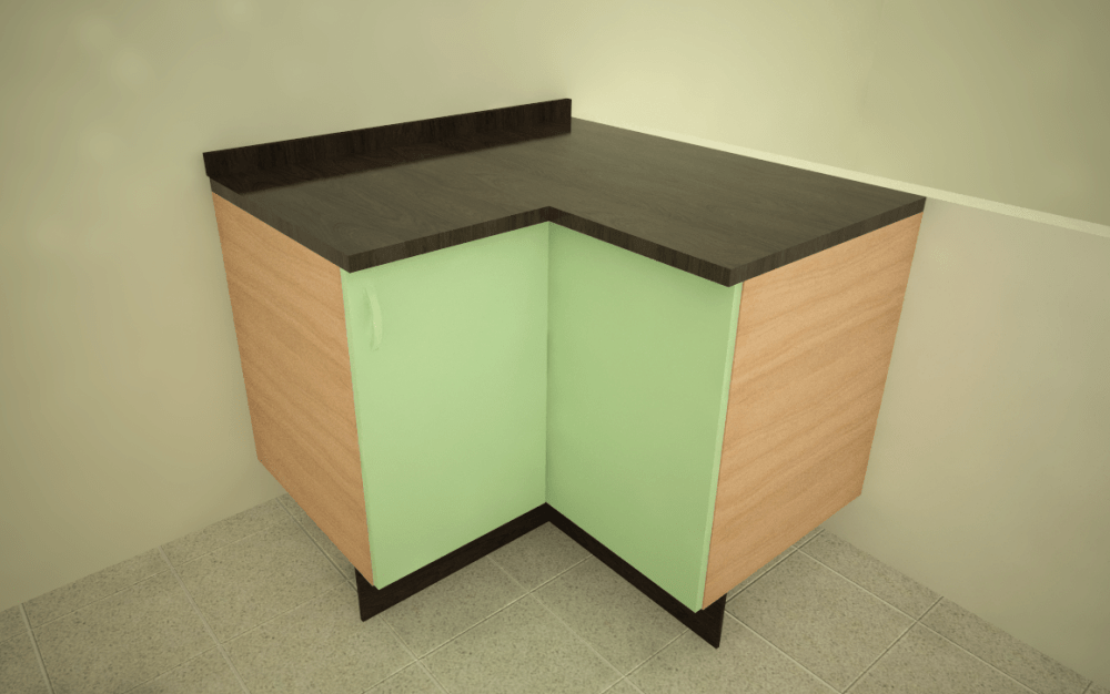 How to insert a corner unit with an upstand in just one side only ...