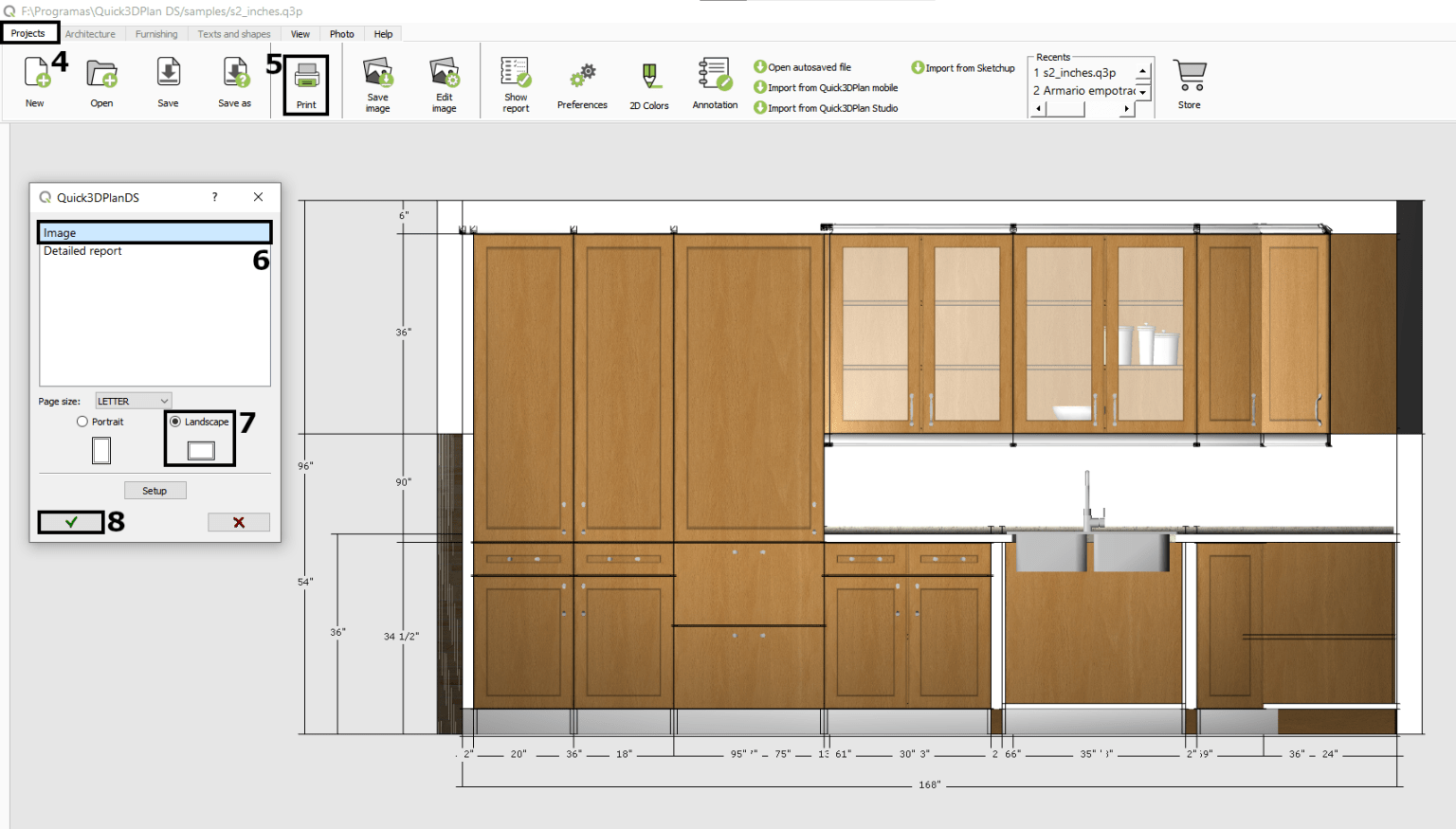 How to print a dimensioned front elevation - Quick3DPlan